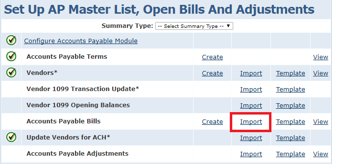 Import AP Bills Opening Transaction: Importing the Bills - Black River ...
